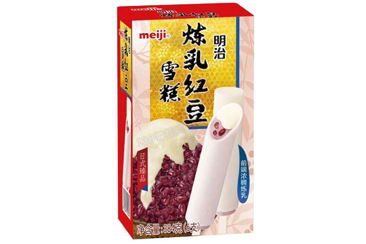 MEIJI CONDENSED MILK RED BEAN ICE CREAM 384G 6PCS - Jiada